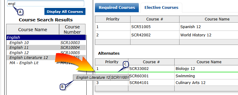 How do I add a course request?
